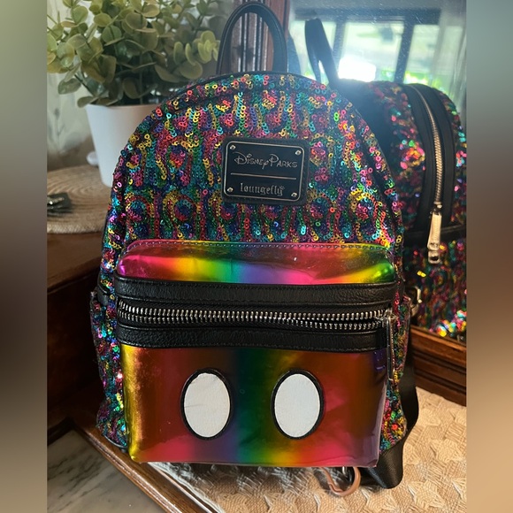 Disney | Bags | Disney X Loungefly Classic Rainbow Sequins Pride Mickey ...